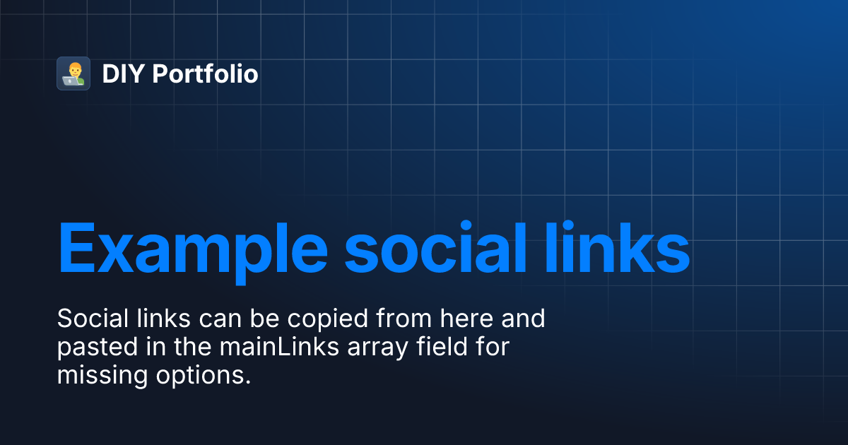 Example social links | DIY Portfolio