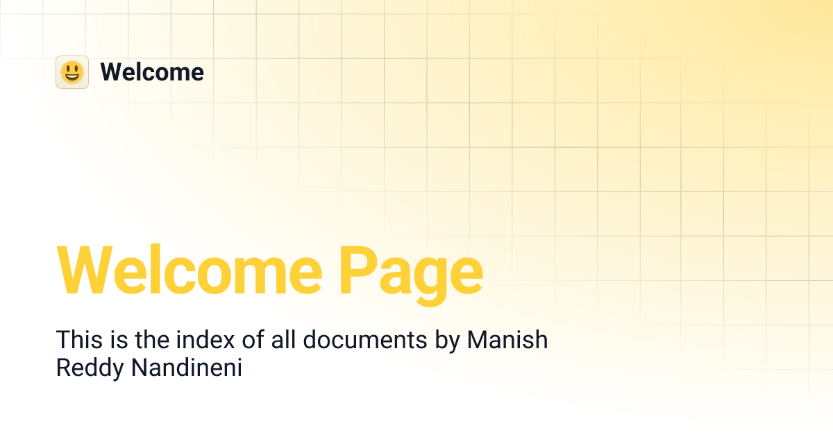 Welcome Page | Welcome